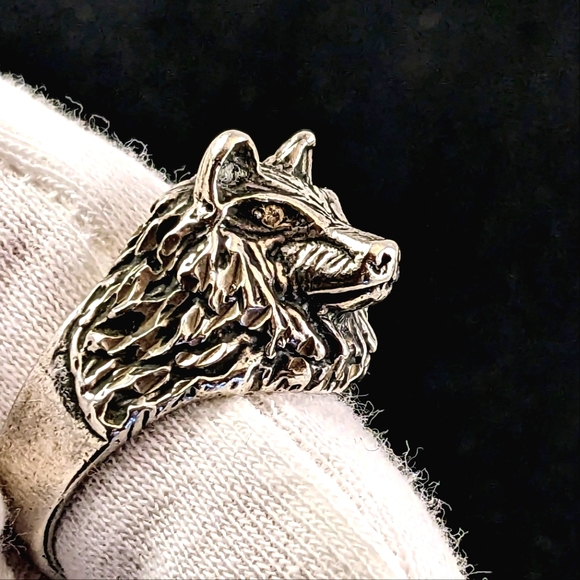 OTTO | Accessories | Rare Vintage Otto Sterling Silver Wolf Head Ring ...